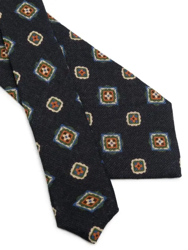 Canali Geometric-print Wool Tie