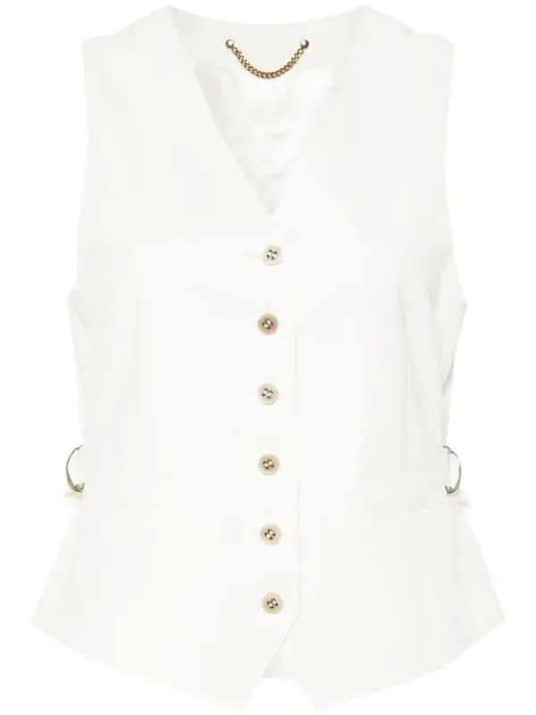 GOLDEN GOOSE V-neck Twill Waistcoat