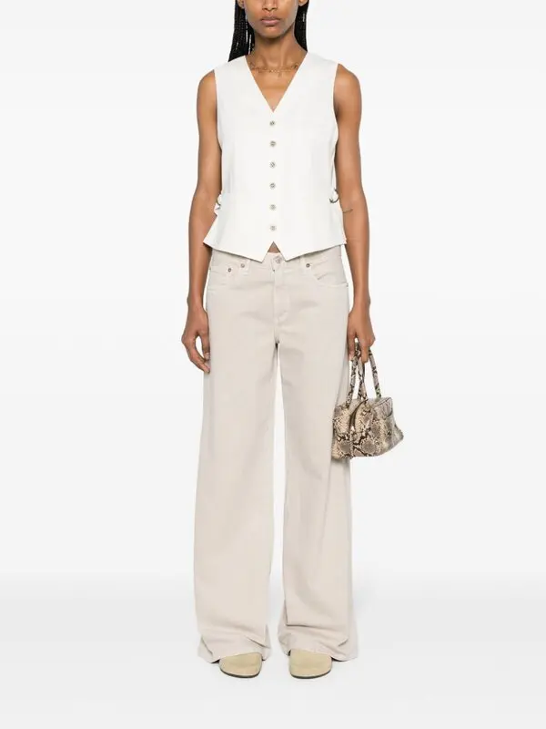 GOLDEN GOOSE V-neck Twill Waistcoat