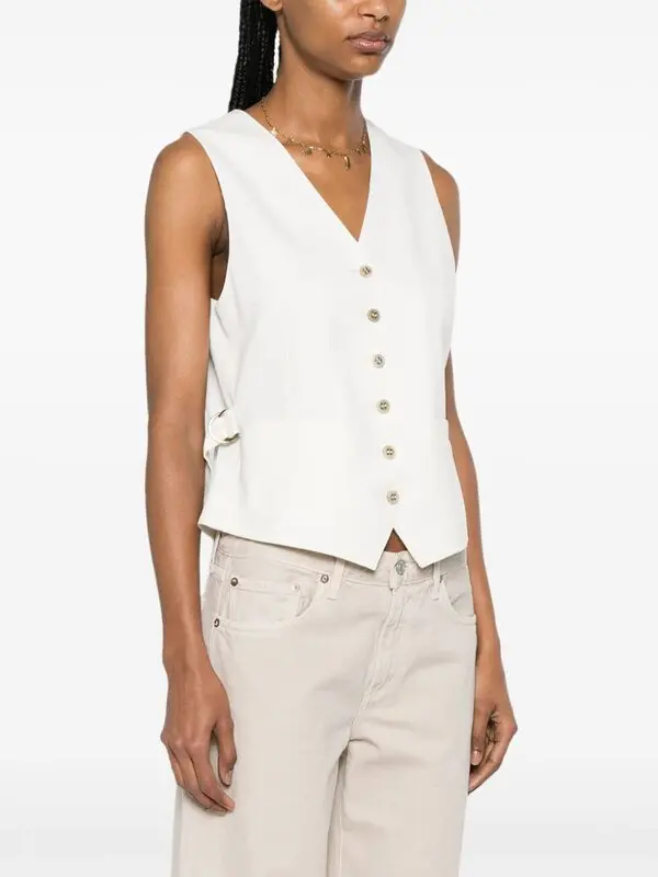 GOLDEN GOOSE V-neck Twill Waistcoat