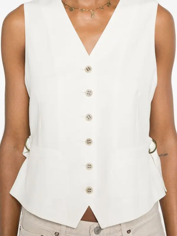 GOLDEN GOOSE V-neck Twill Waistcoat