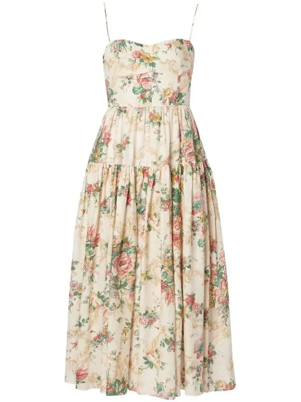 Erdem Floral-print Linen Dress