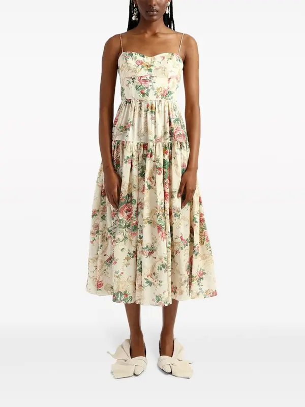 Erdem Floral-print Linen Dress