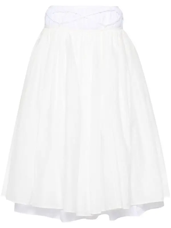 QUIRA Layered Cotton Midi Skirt
