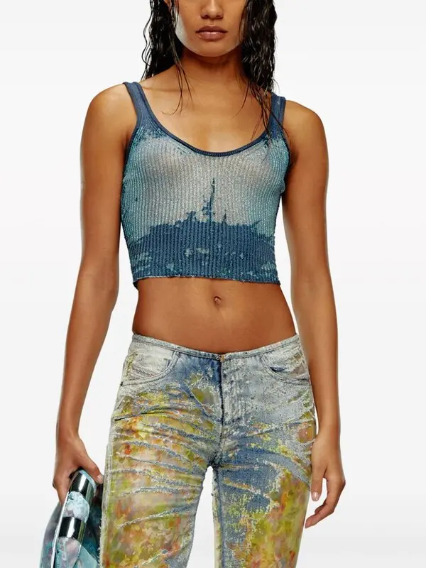 DIESEL® Deidrina Lurex Tank Top - Blue
