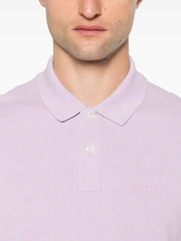 BOSS Embroidered-logo Polo Shirt - Purple