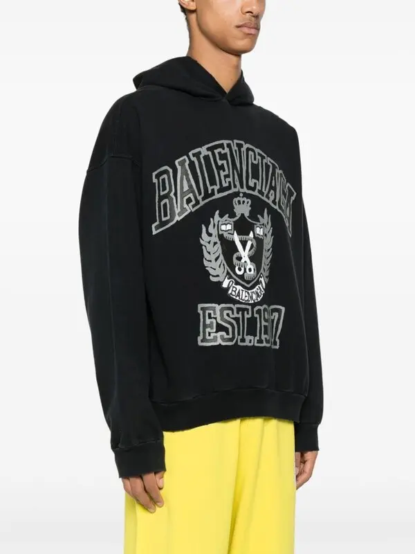 Balenciaga Diy College-print Cotton Hoodie