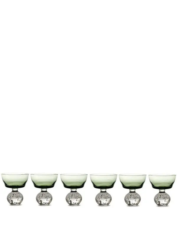 SERAX X Bela Silva Eternal Snow Medium Stemmed Glass - Green