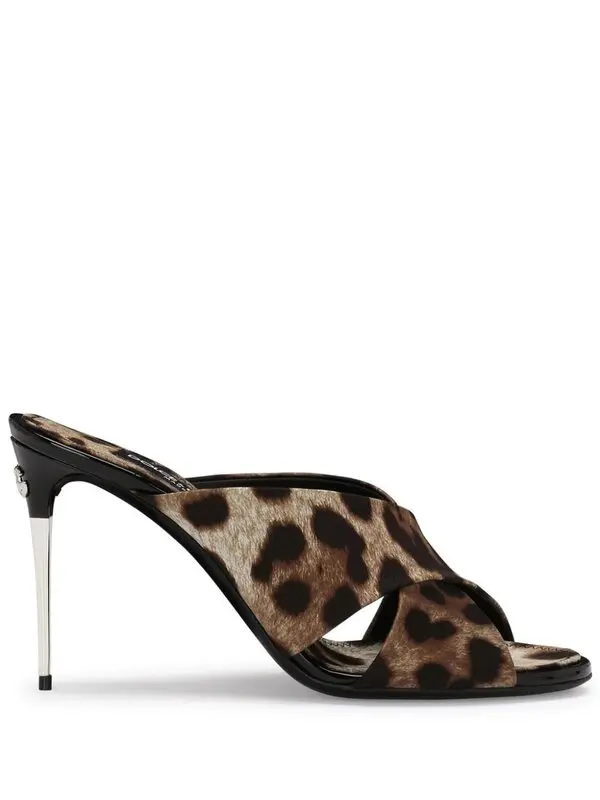 Dolce & Gabbana Keira Leopard-print Sandals - Brown