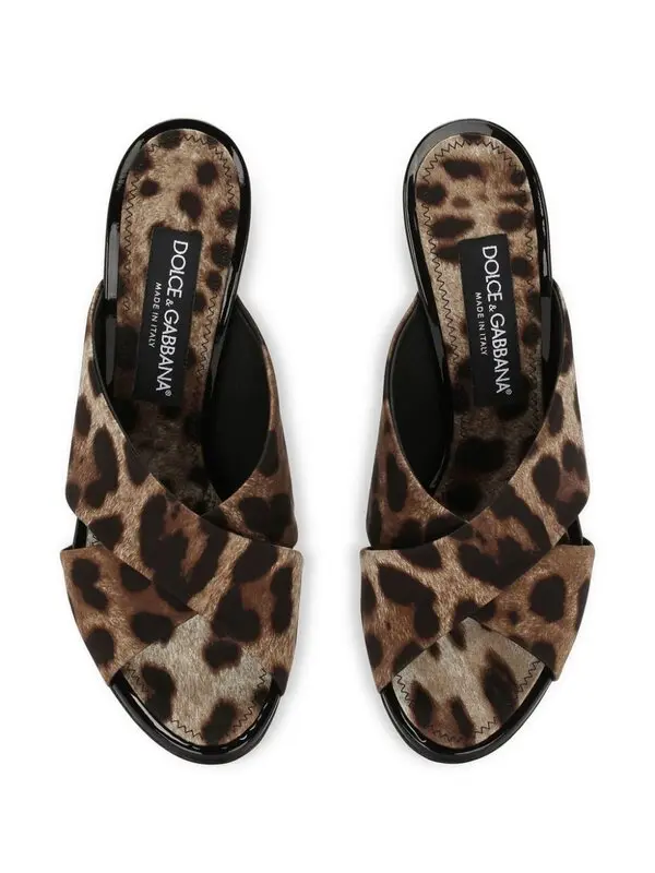 Dolce & Gabbana Keira Leopard-print Sandals - Brown