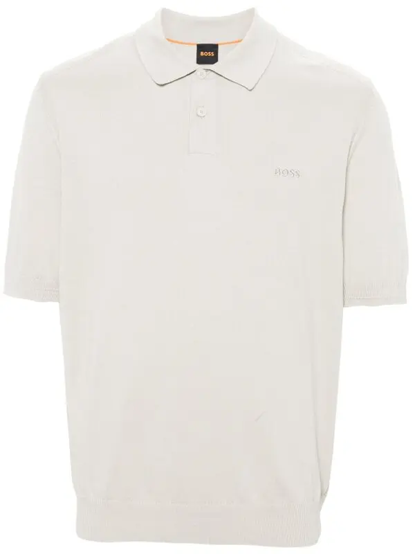 BOSS Fine-knit Polo Shirt - Neutrals