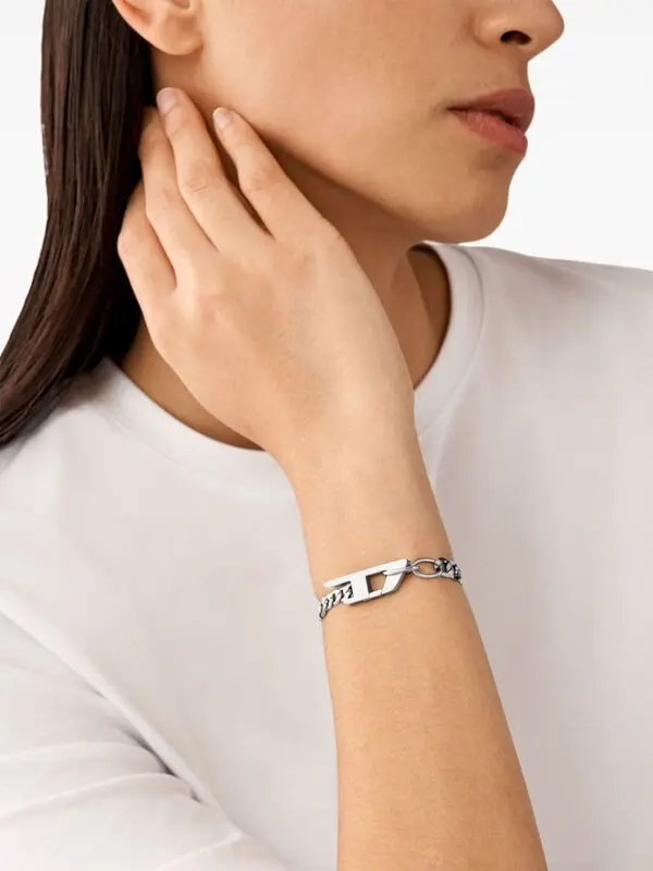 DIESEL® Logo-plaque Bracelet - Silver | Editorialist