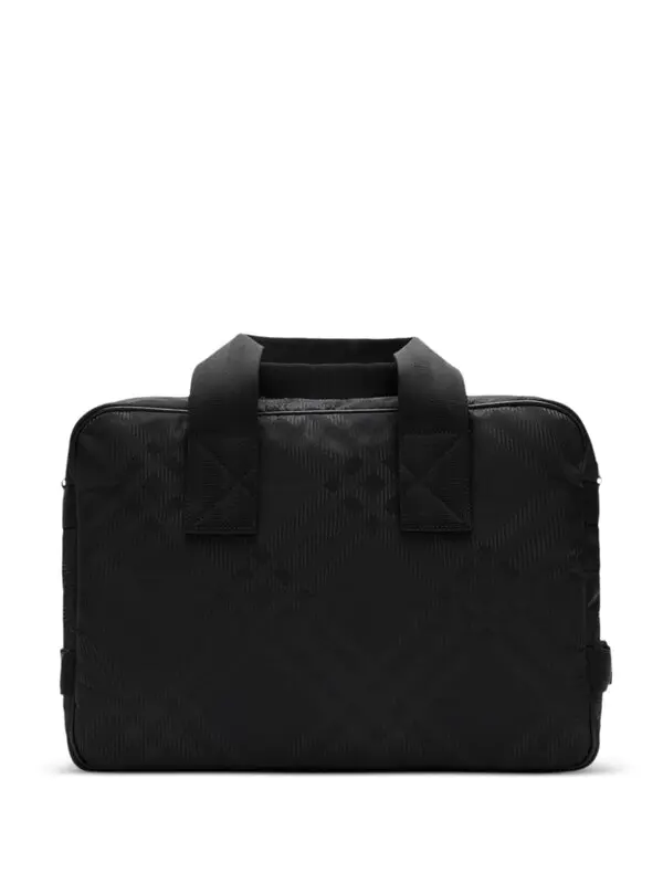 Burberry Checked Jacquard Briefcase - Black