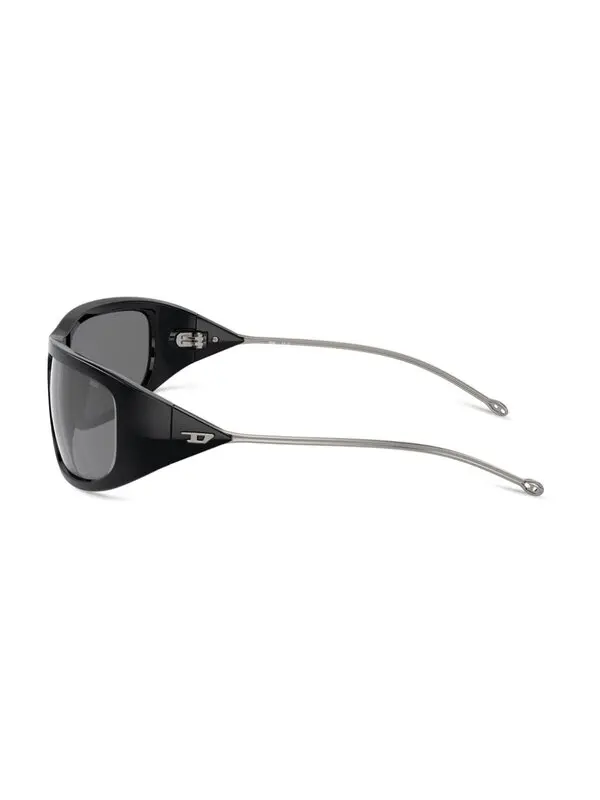 DIESEL® Logo Plaque Rectangle Sunglasses