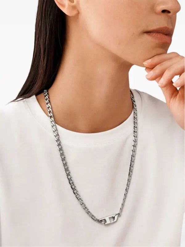 DIESEL Logo-pendant Curb Chain Necklace
