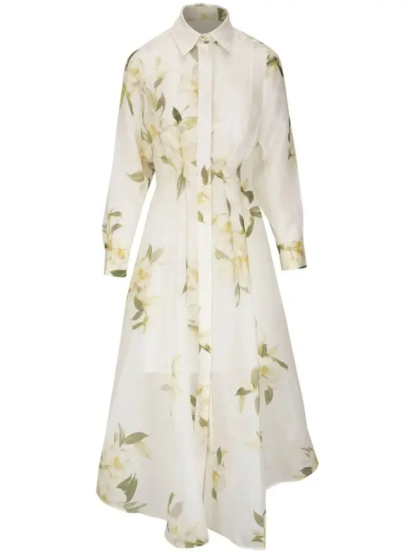 knee length dresses for ladies Zimmermann Harmony Tie Shoulder Midi Kaleidoscope Garden main image 1
