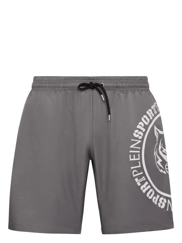 PLEIN SPORT Carbon Tiger Swim Shorts - Grey