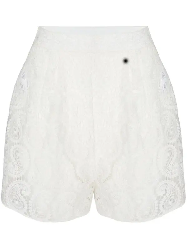 Giambattista Valli Paisley Macramé High-waisted Shorts
