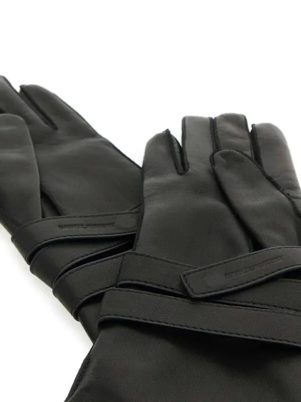 Saint Laurent Aviator Panelled Gloves - Black