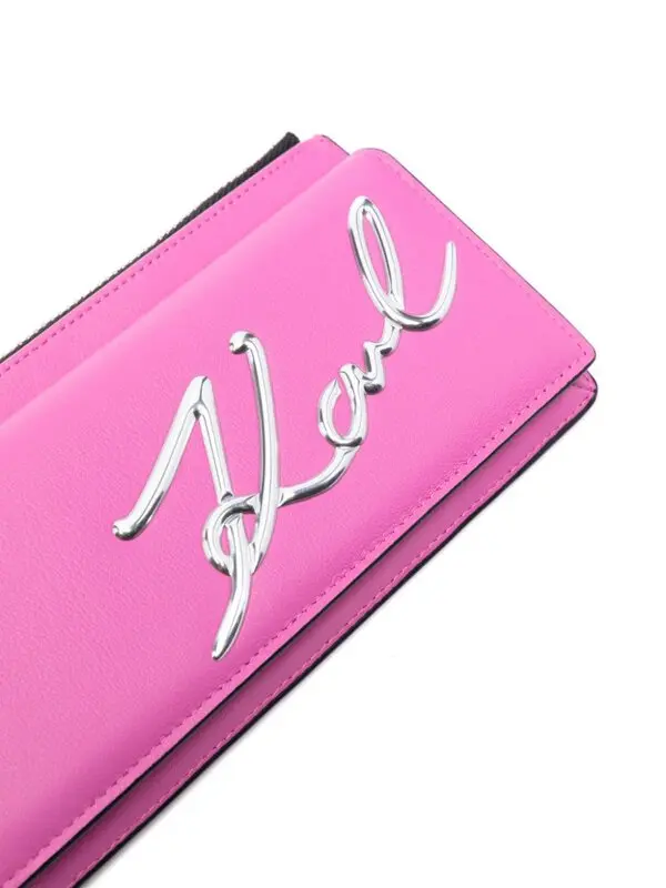 Karl Lagerfeld K/signature Leather Crossbody Wallet