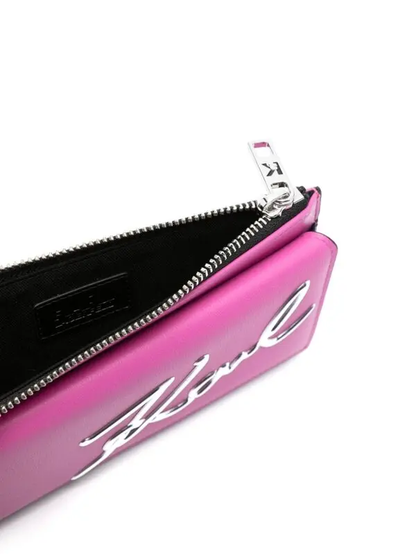 Karl Lagerfeld K/signature Leather Crossbody Wallet