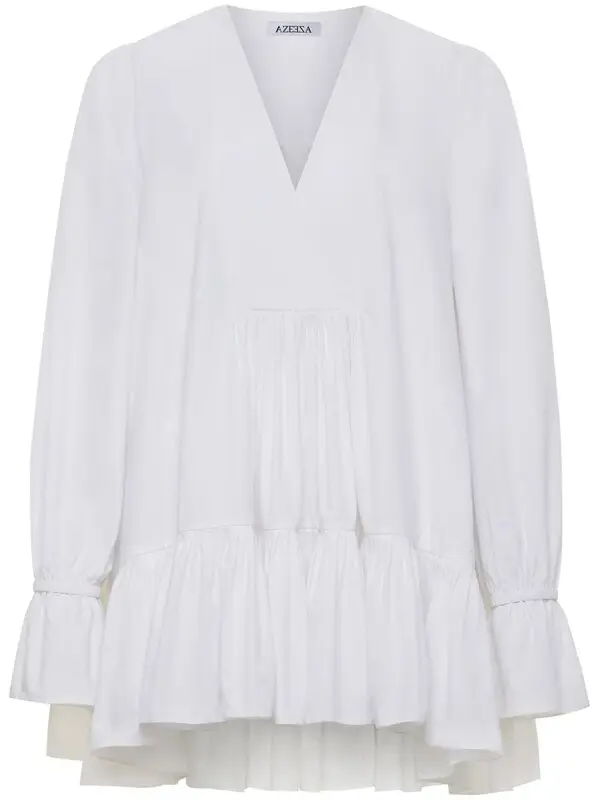 Azeeza Thistle Ruffle Poplin Minidress