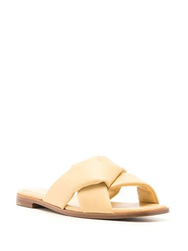 FERRAGAMO Origami Knot-detail Leather Slides - Green