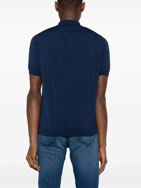 DRUMOHR Fine-knit Polo Shirt - Blue