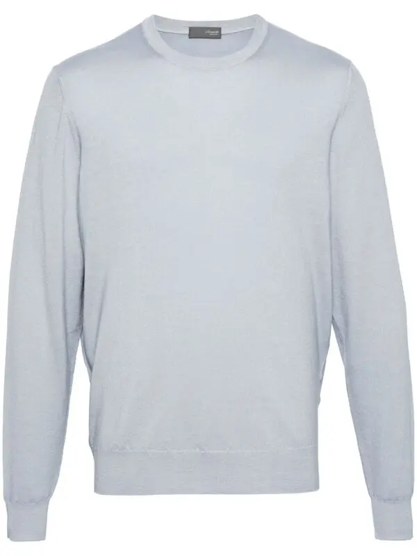 DRUMOHR Crew-neck Merino Jumper - Blue