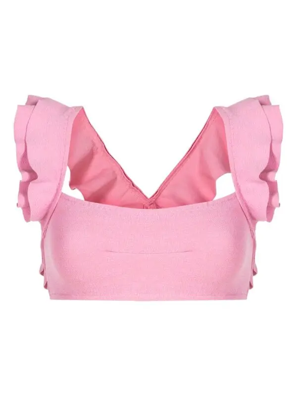 CLUBE BOSSA Jasper Ruffled Bikini Top - Pink