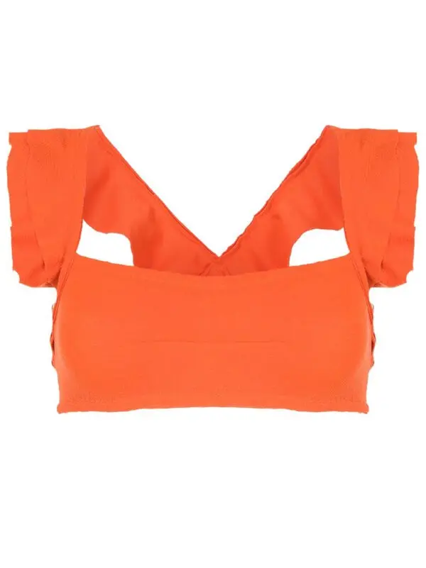 CLUBE BOSSA Jasper Ruffle-trim Bikini Top - Orange