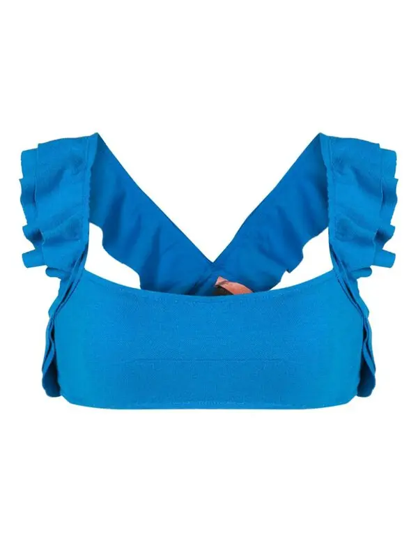 CLUBE BOSSA Jasper Ruffled Bikini Top - Blue