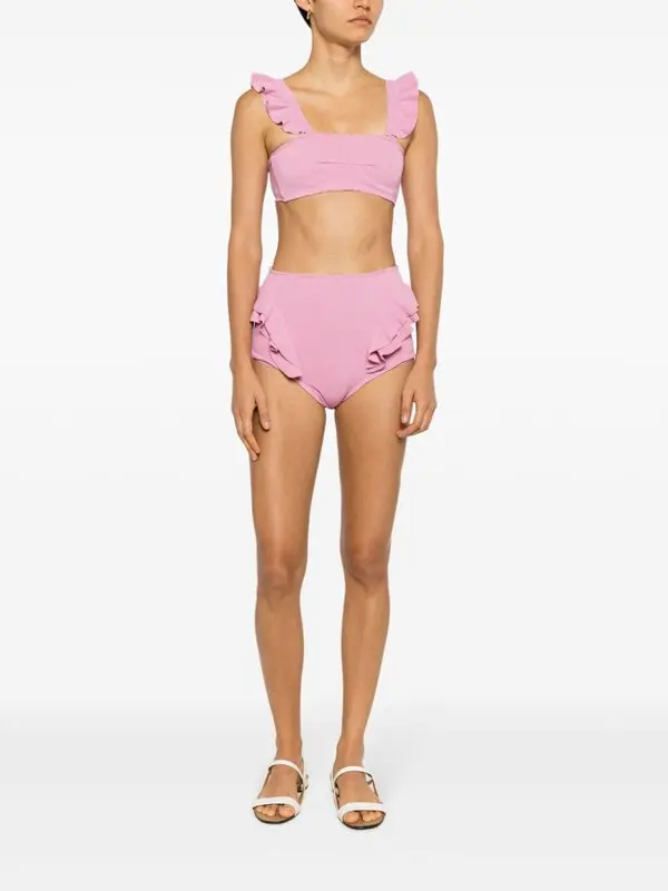 CLUBE BOSSA Zarbo Ruffle-detail Bikini Top - Pink