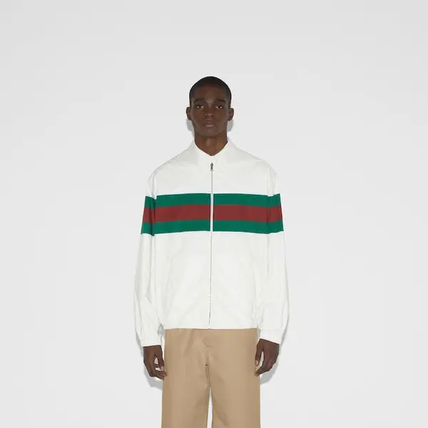 Gucci Gg Print Cotton Jacket Ready-To-Wear - White | Editorialist