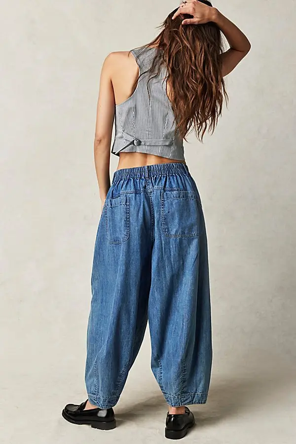 Free People We The Free Ridley Pull-on Barrel Jeans