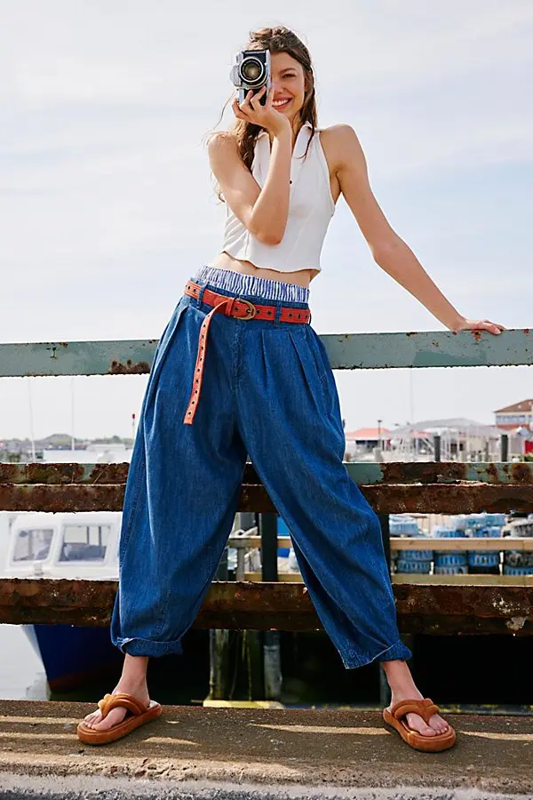 Free People We The Free Ridley Pull-on Barrel Jeans