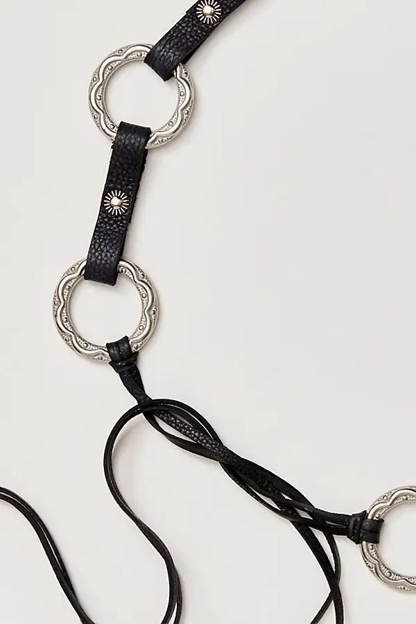 Free People Onyx Leather Wrap Belt - Black | Editorialist display picture 3