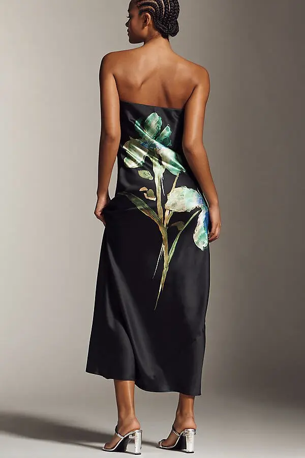 Fleur Strapless Satin Maxi Slip Dress - Oxford
