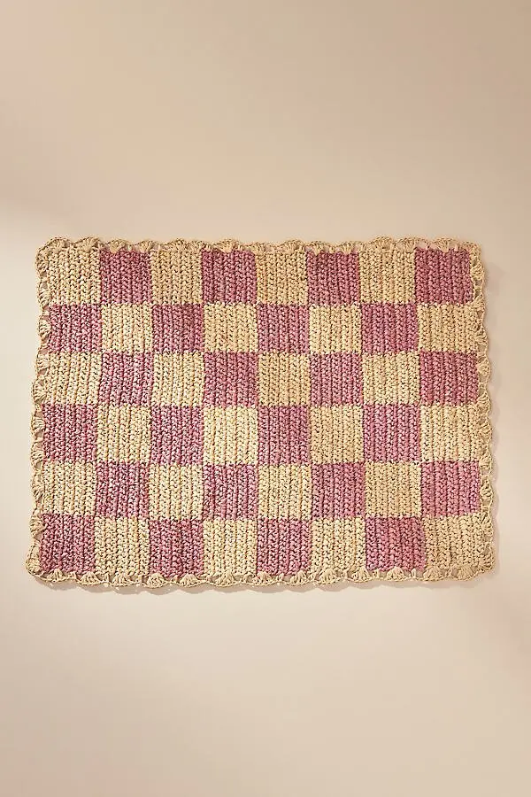 Anthropologie Handwoven Checkered - Lilac