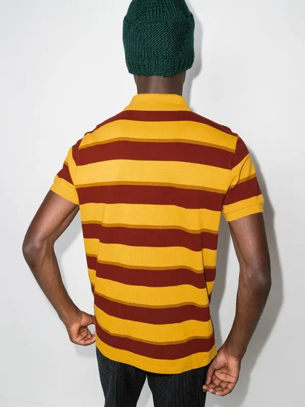 Saint Laurent Striped Cotton Polo Shirt