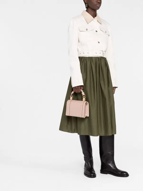 Chloé Neutral Ora Small Leather Top Handle Bag