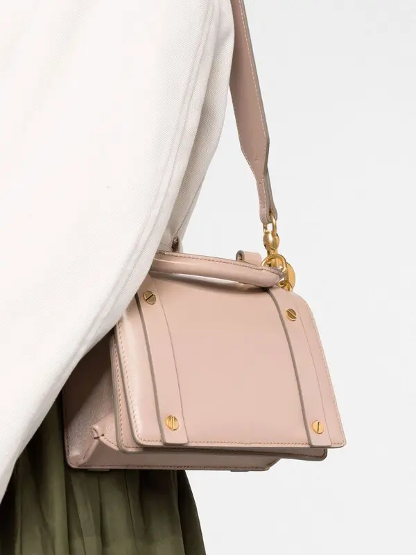 Chloé Neutral Ora Small Leather Top Handle Bag