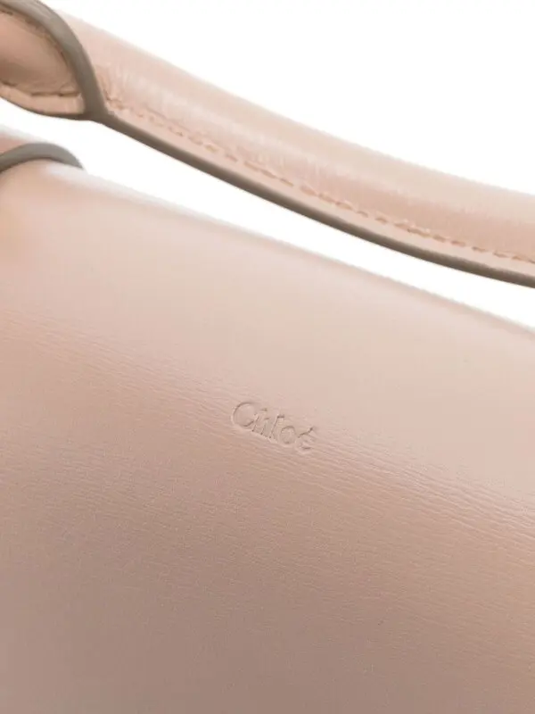Chloé Neutral Ora Small Leather Top Handle Bag