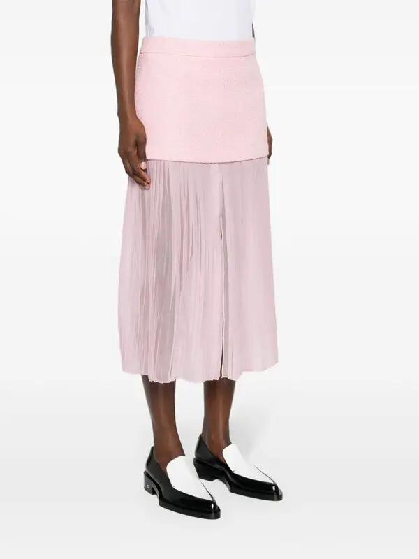 Gucci Layered Silk-tweed Midi Skirt