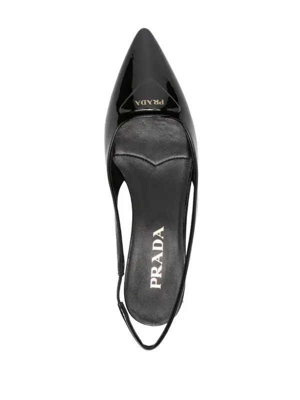 Prada Triangle Logo Leather Pumps
