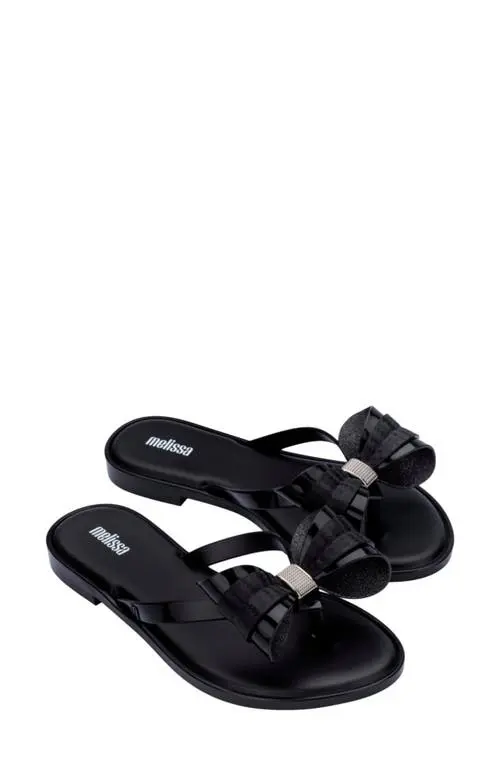 Melissa Slim V Flip Flop - Black/beige