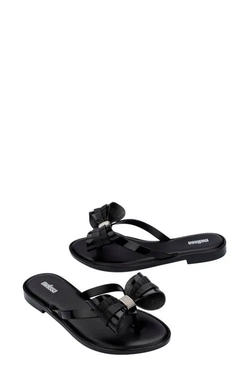Melissa Slim V Flip Flop - Black/beige