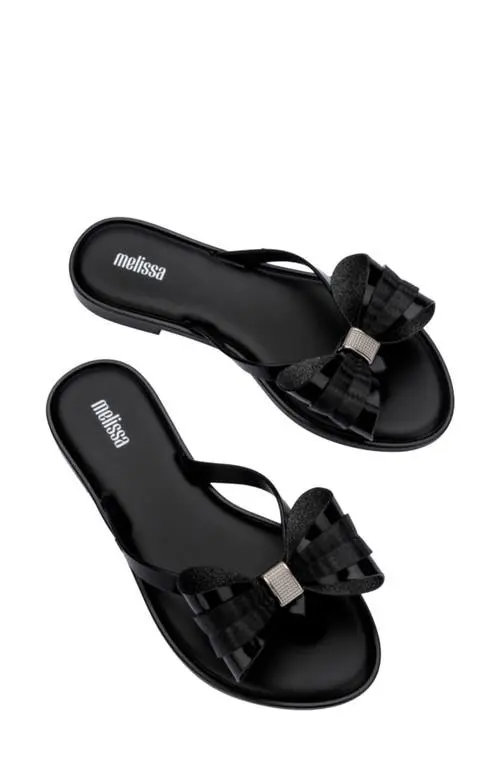 Melissa Slim V Flip Flop - Black/beige