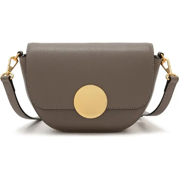 ORYANY Lottie Leather Saddle Crossbody Bag - Grey