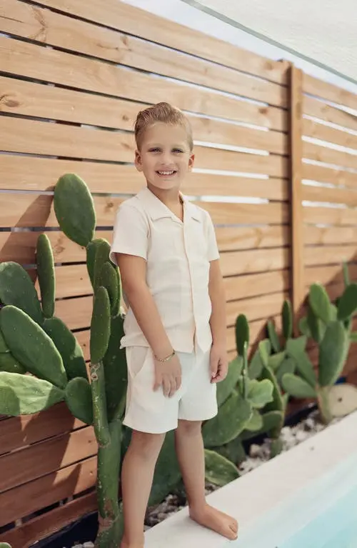 MANIÈRE Gauze Camp Shirt & Shorts Set - Cream